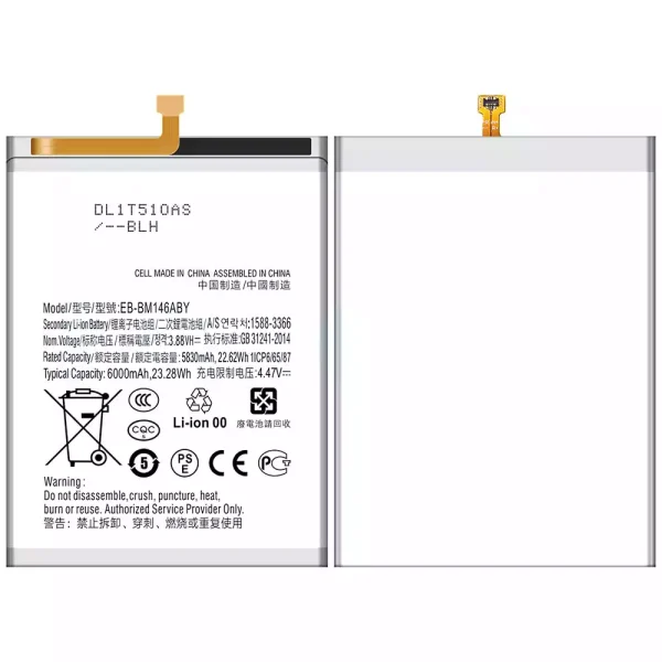 New phone battery EB-BM146ABY for Samsung Galaxy F54/M54 5G/M34 5G/F14 ...
