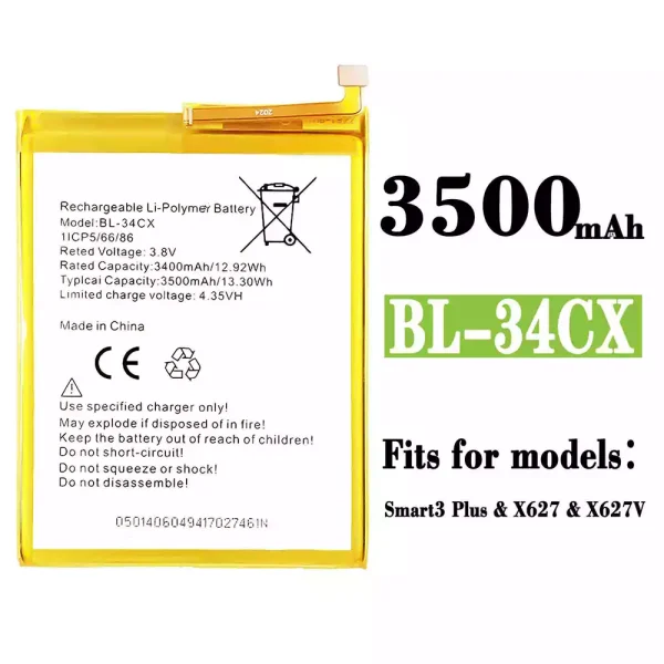 New phone battery BL-34CX for Infinix Smart 3 Plus - topbattery.co.nz
