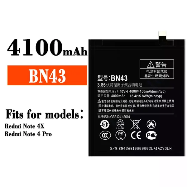 New phone battery BN43 for Xiaomi Redmi Note 4X / Redmi Note 4 Pro ...